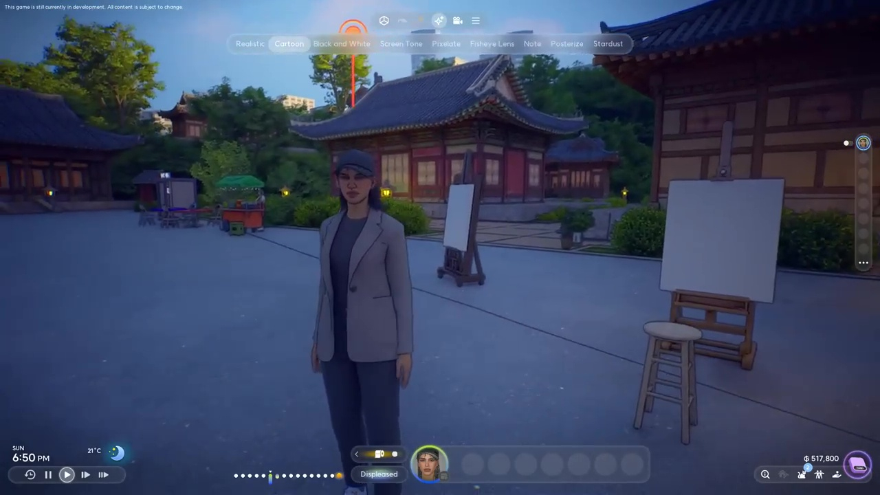 Graphic filters in the inZOI game 🌁🌉 #q&a